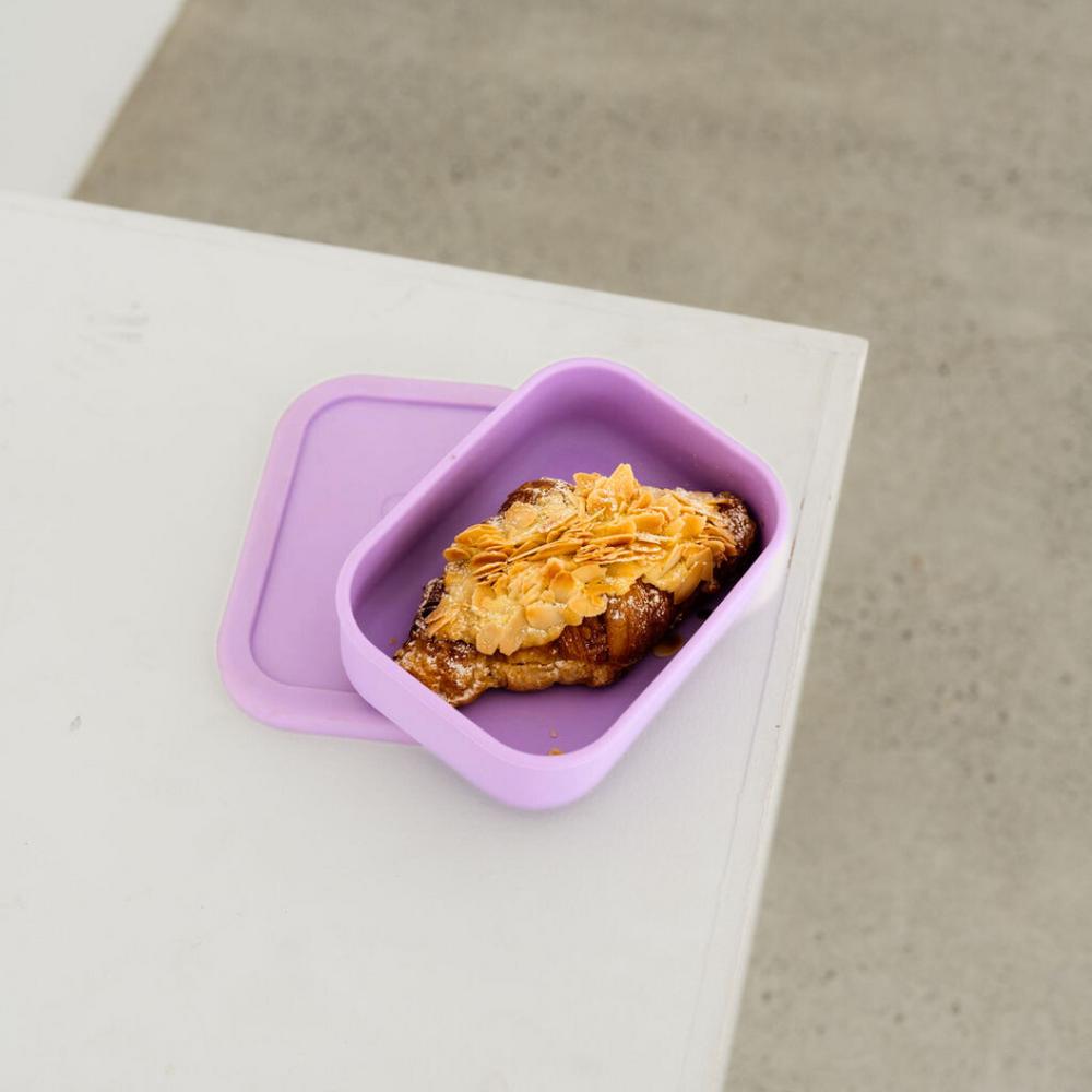 Lilac Rectangle Silicone Container